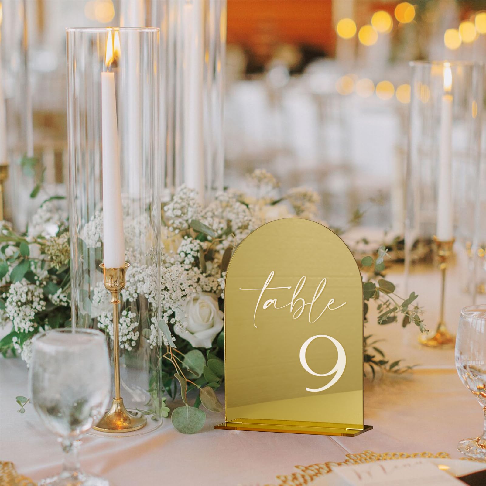 Reception Table Numbers Marsui Black Gold Wedding Table Numbers 1-10 ...