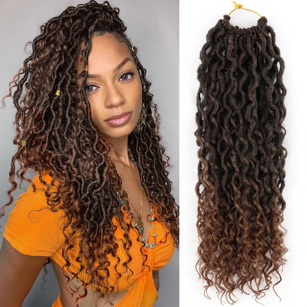 Buy 8 Packs Goddess Faux Locs Crochet Hair, Goddess Locs Crochet Hair ...