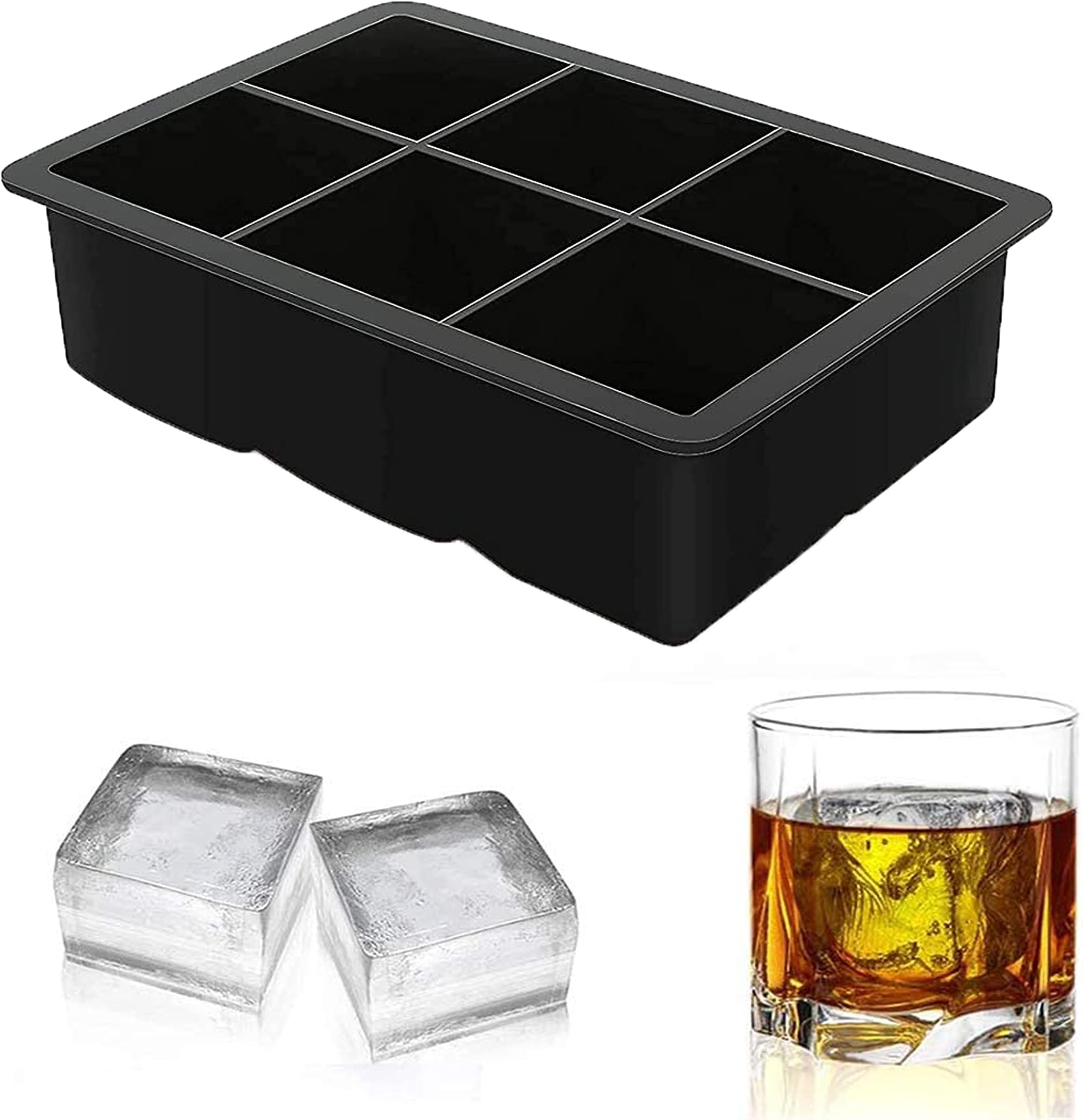 Buy DHONI Large Square Shaped Ice Cube Trays for Freezer with Lid ...