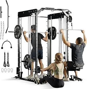Amazon.com: GMWD Smith Machine, 2500LBS Power Cage with Cable Crossover ...