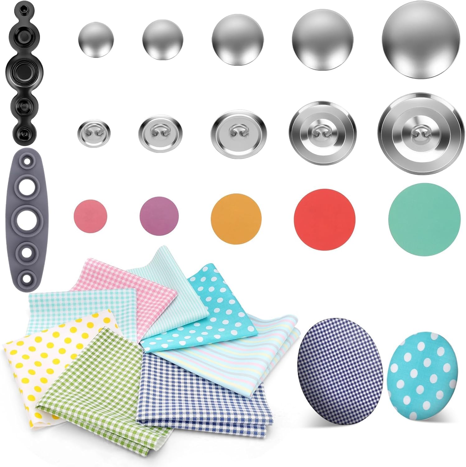 Amazon.com: TSV 100PCS Cover Button Making Kit, 5 Sizes Covered Buttons ...