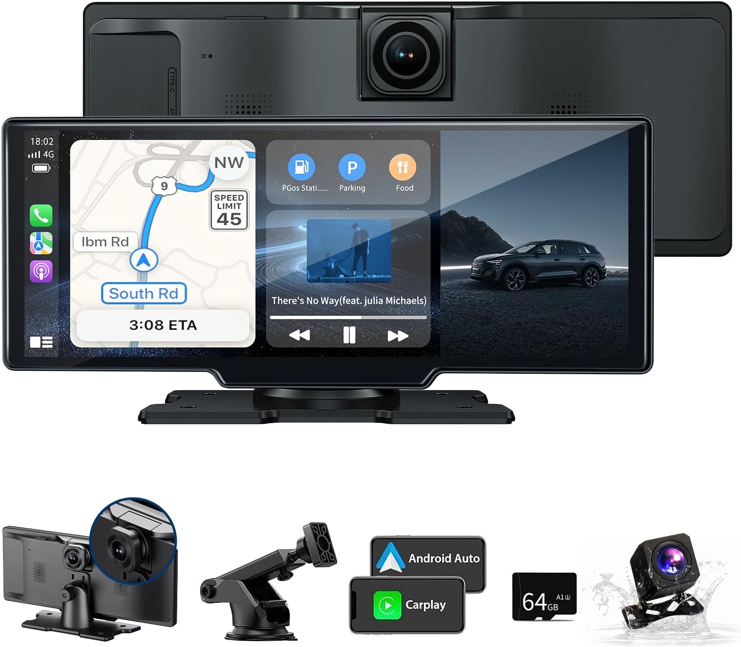 Amazon.com: Wireless Portable Carplay Screen for Car, 9" Wireless ...