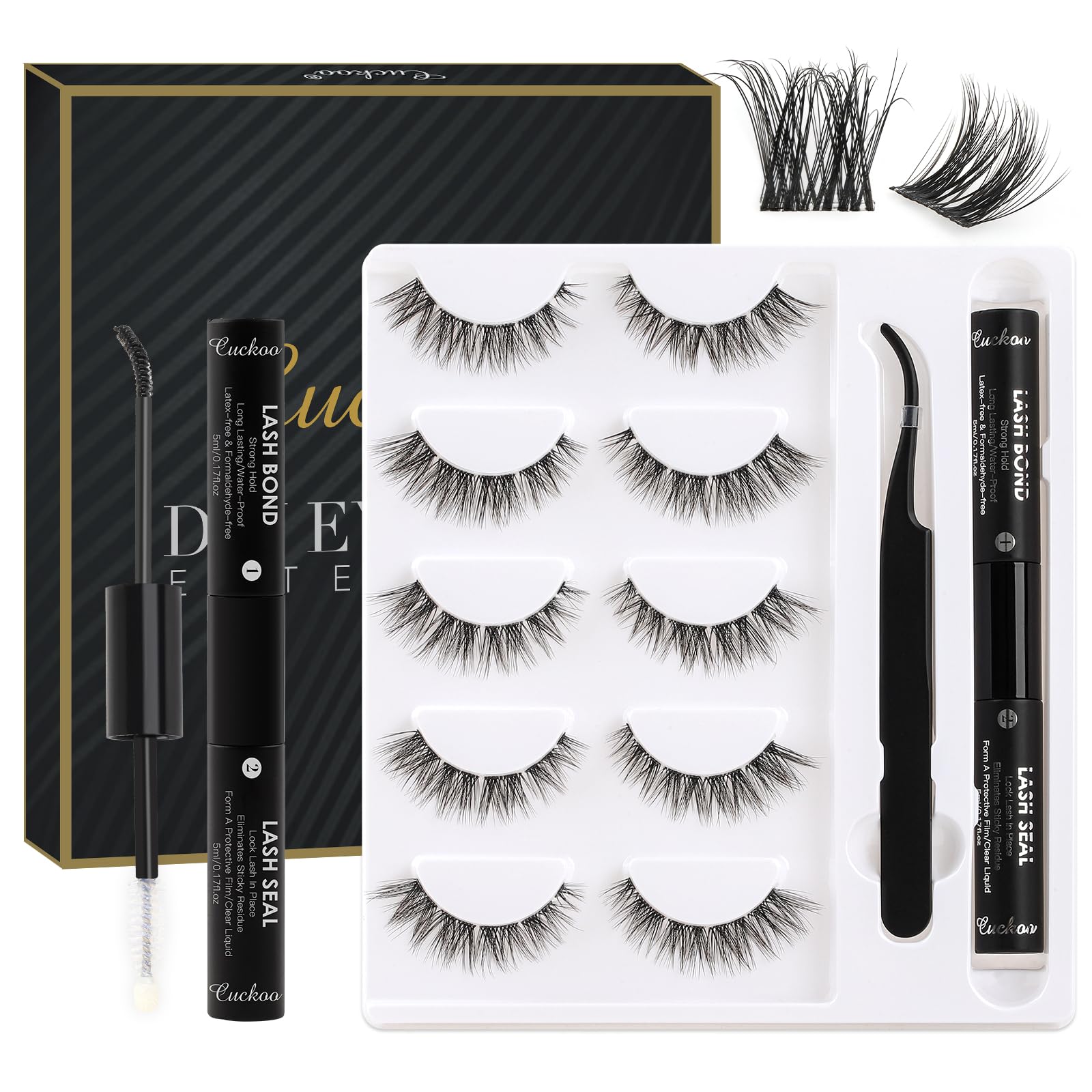 Snapklik.com : Cuckoo DIY Eyelash Extension Kit, 5 Pairs DIY Cluster ...