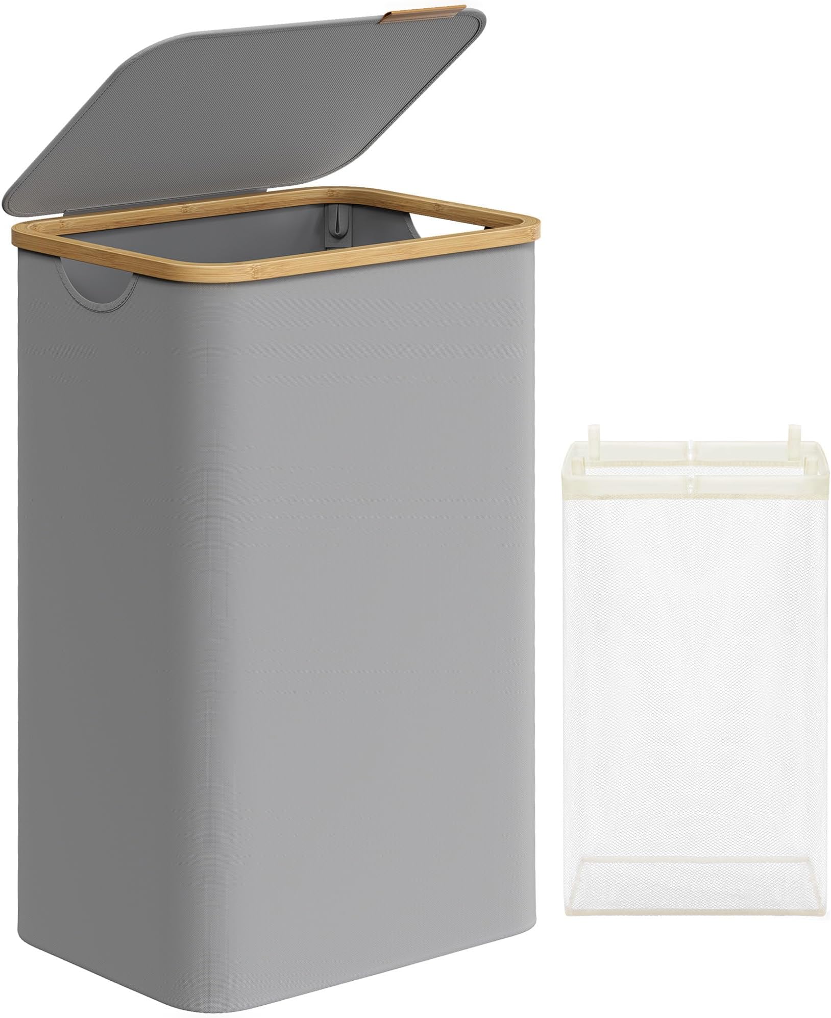 Winter Shore Panier a Linge avec Couvercle Gris 110 litres - Grand Bac ...