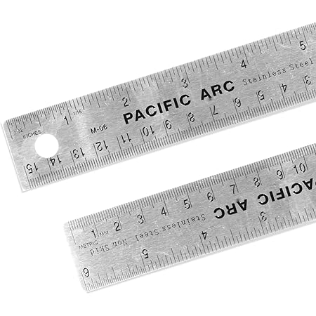 Amazon.com: Pacific Arc Stainless Steel 6 Inch Metal Ruler Non-Slip ...