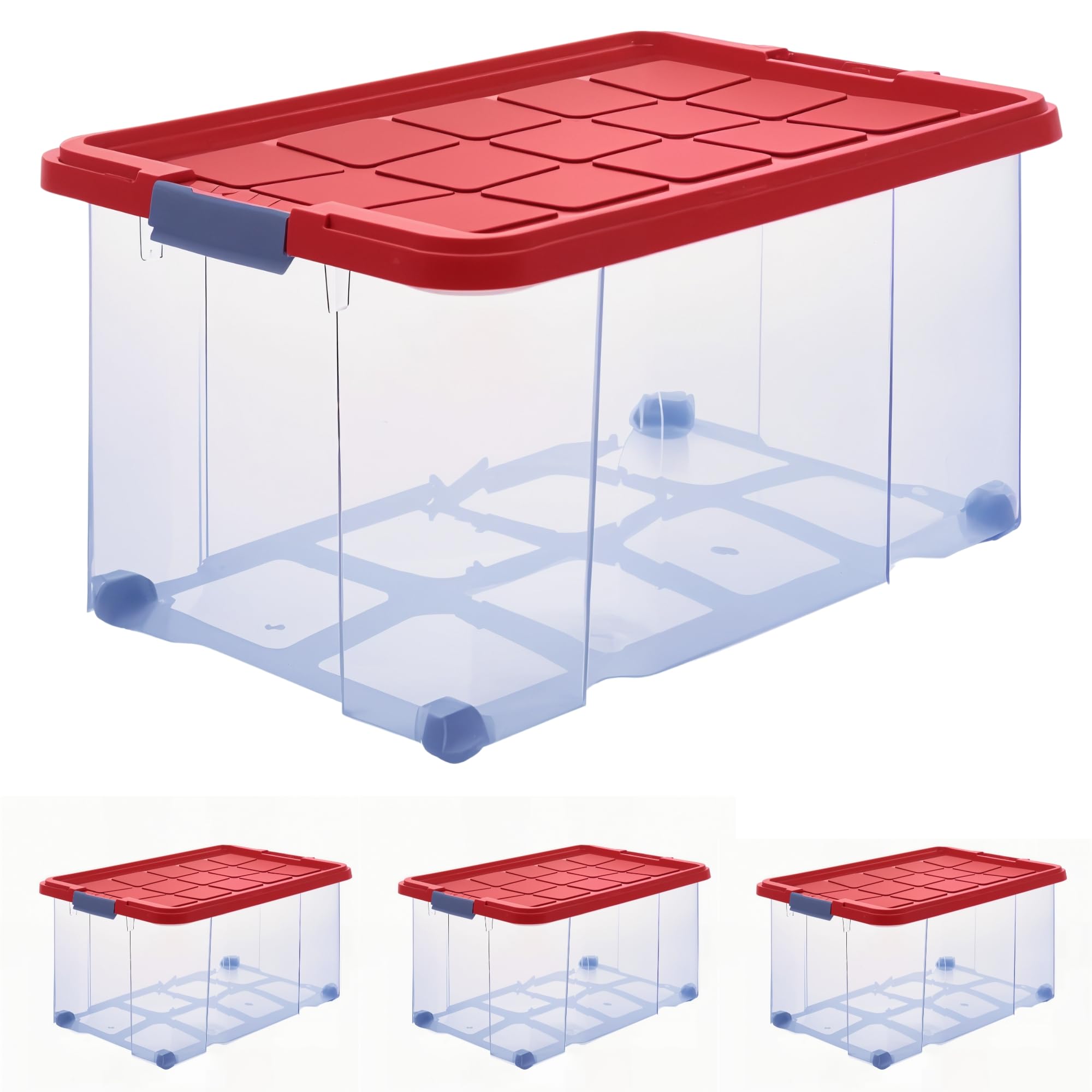 ARTECSIS 4 Aufbewahrungsboxen aus Plastik, 60x40x30 cm, mit Deckel ...