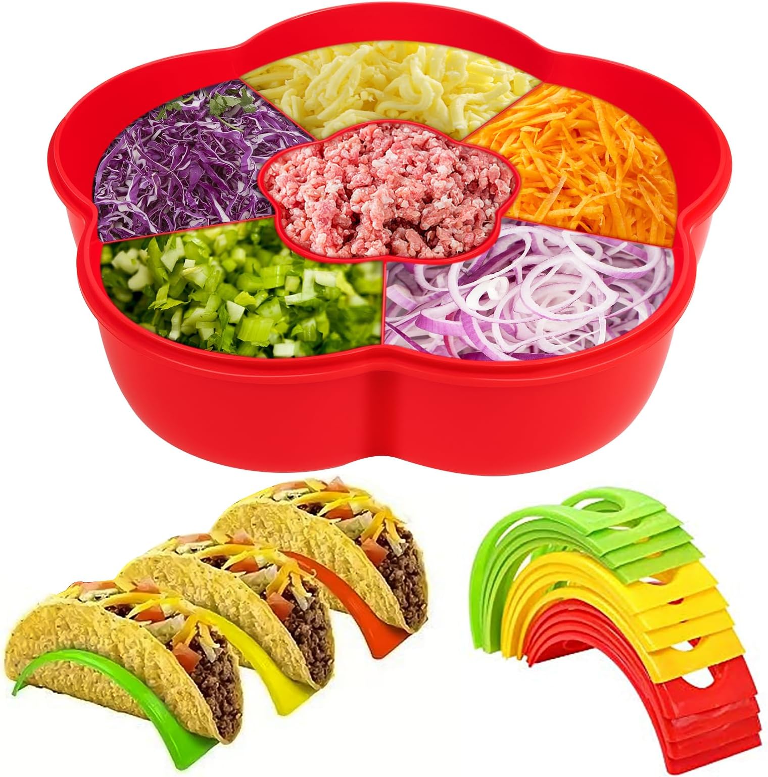Amazon.com: Taco Bar Serving Set for a Party with 12pcs Tortilla ...