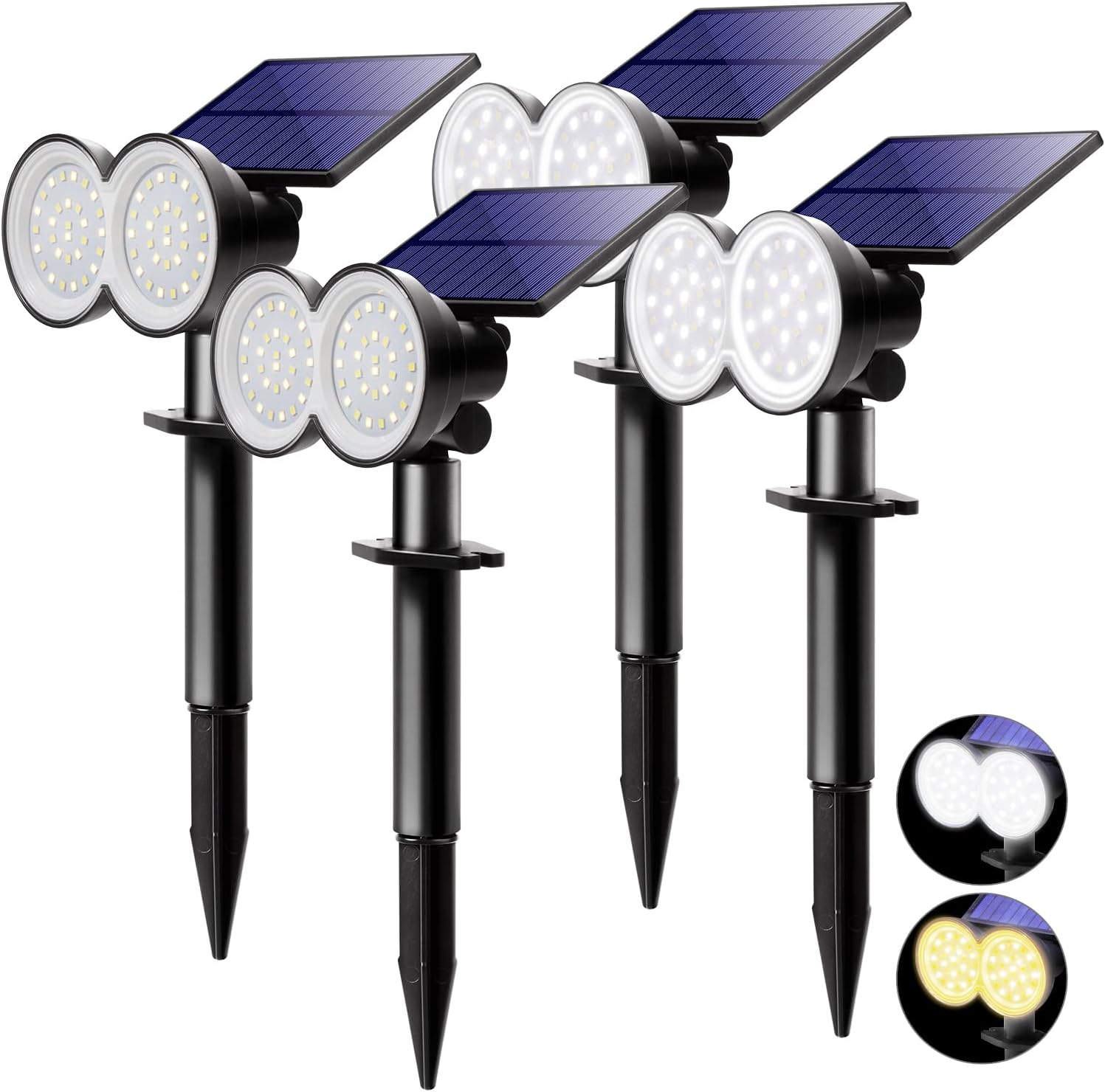 K KASONIC – Focos solares de paisaje para exteriores, 2 en 1, luz solar ...