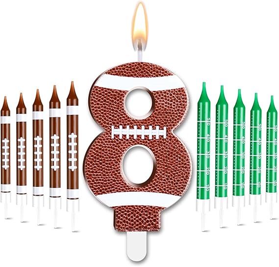Amazon.com: Photect 11 PCS Football Birthday Candles Number 5-9 Candle ...
