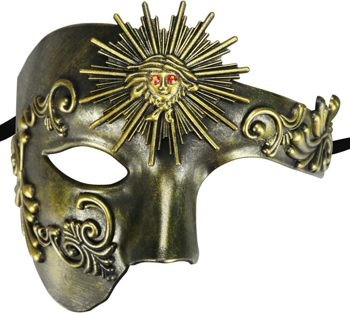 Thmyo Half Face Men’s Sun God Greek Style Plastic Party Carnival ...