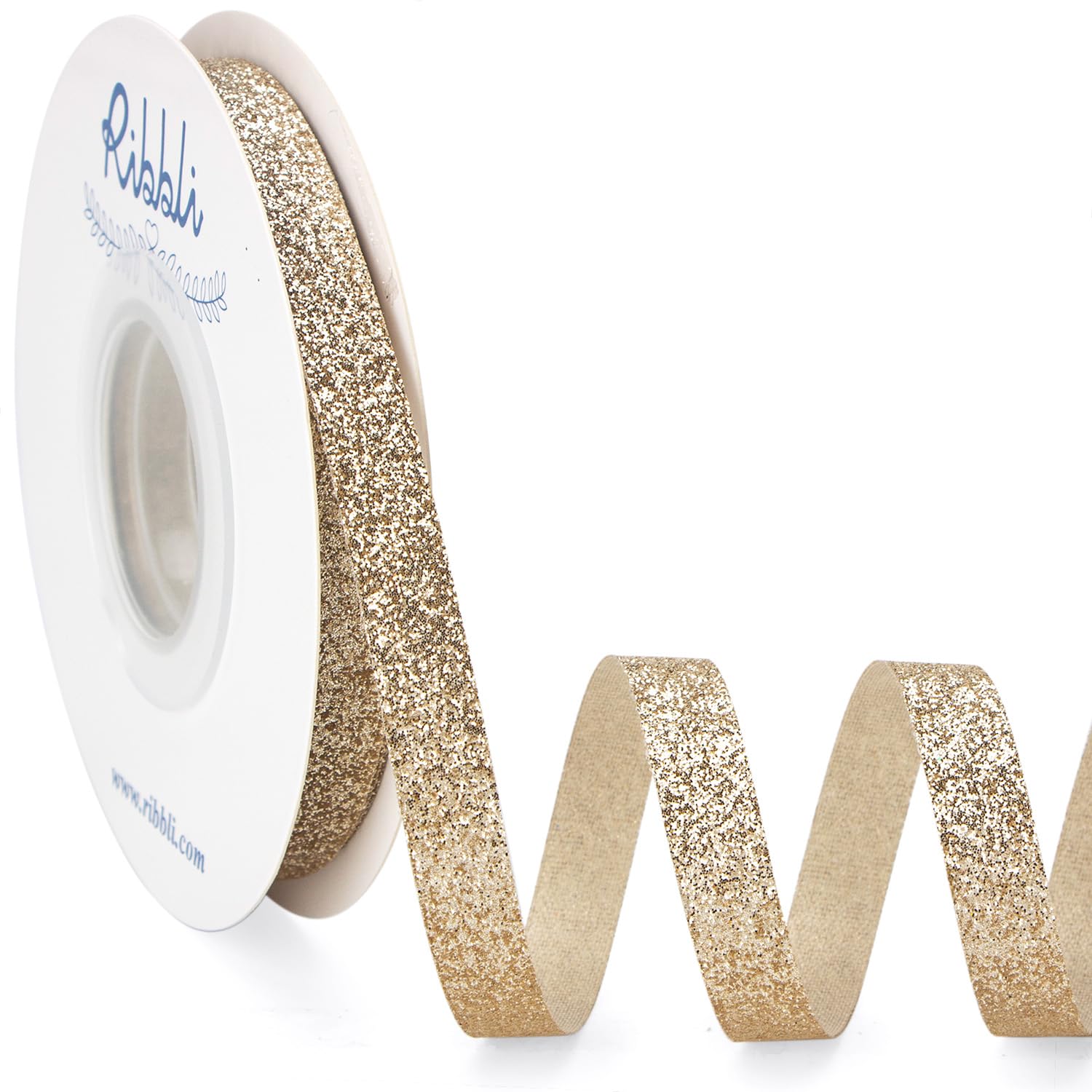 Amazon.com: Ribbli Champagne Gold Glitter Ribbon,Gift Wrapping Ribbon ...