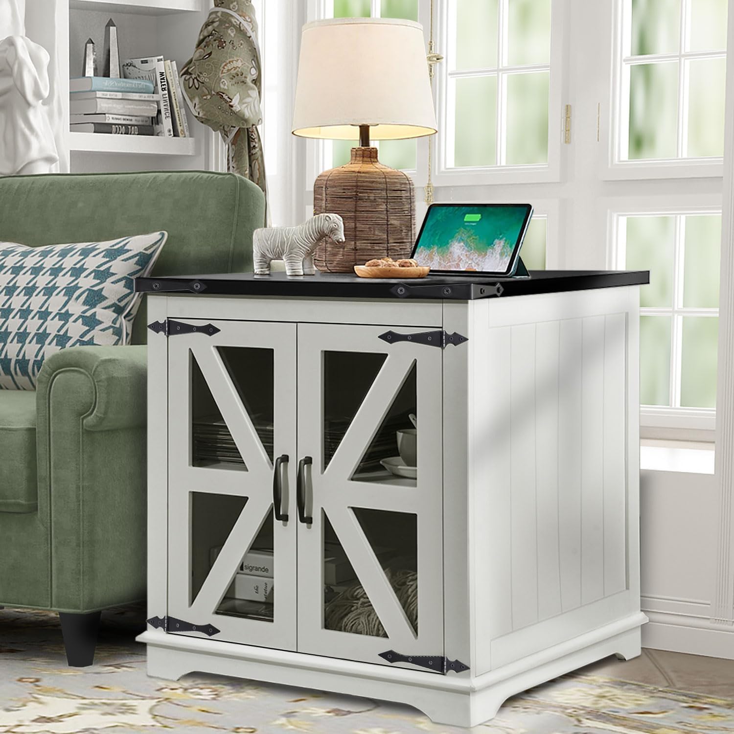 Amazon.com: ACCOHOHO 24" Farmhouse End Table - Wood Large Sofa Side ...