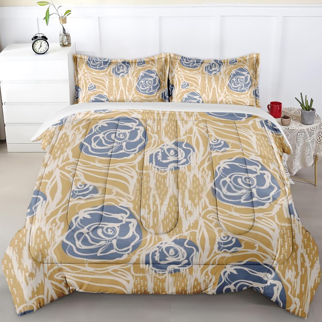 French Blue And Yellow Bedding