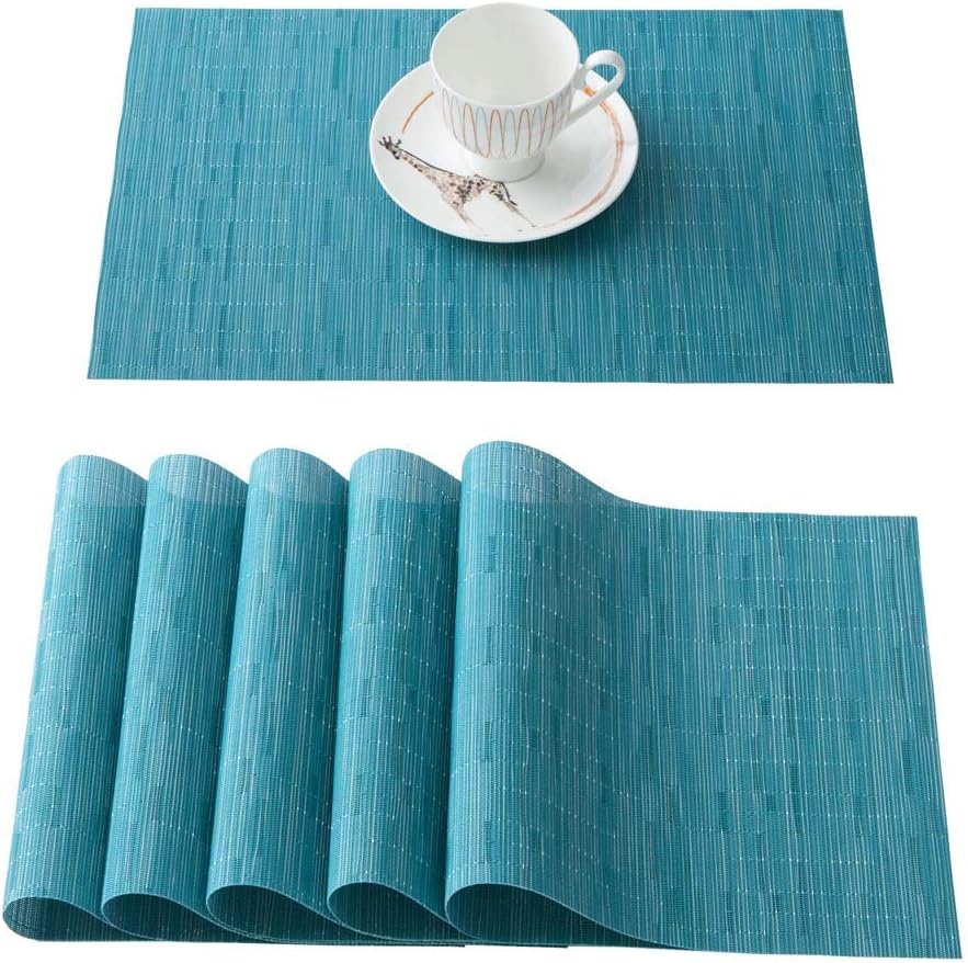 Set of 6 “Helena” table mats (turquoise) : Amazon.co.uk: Home & Kitchen