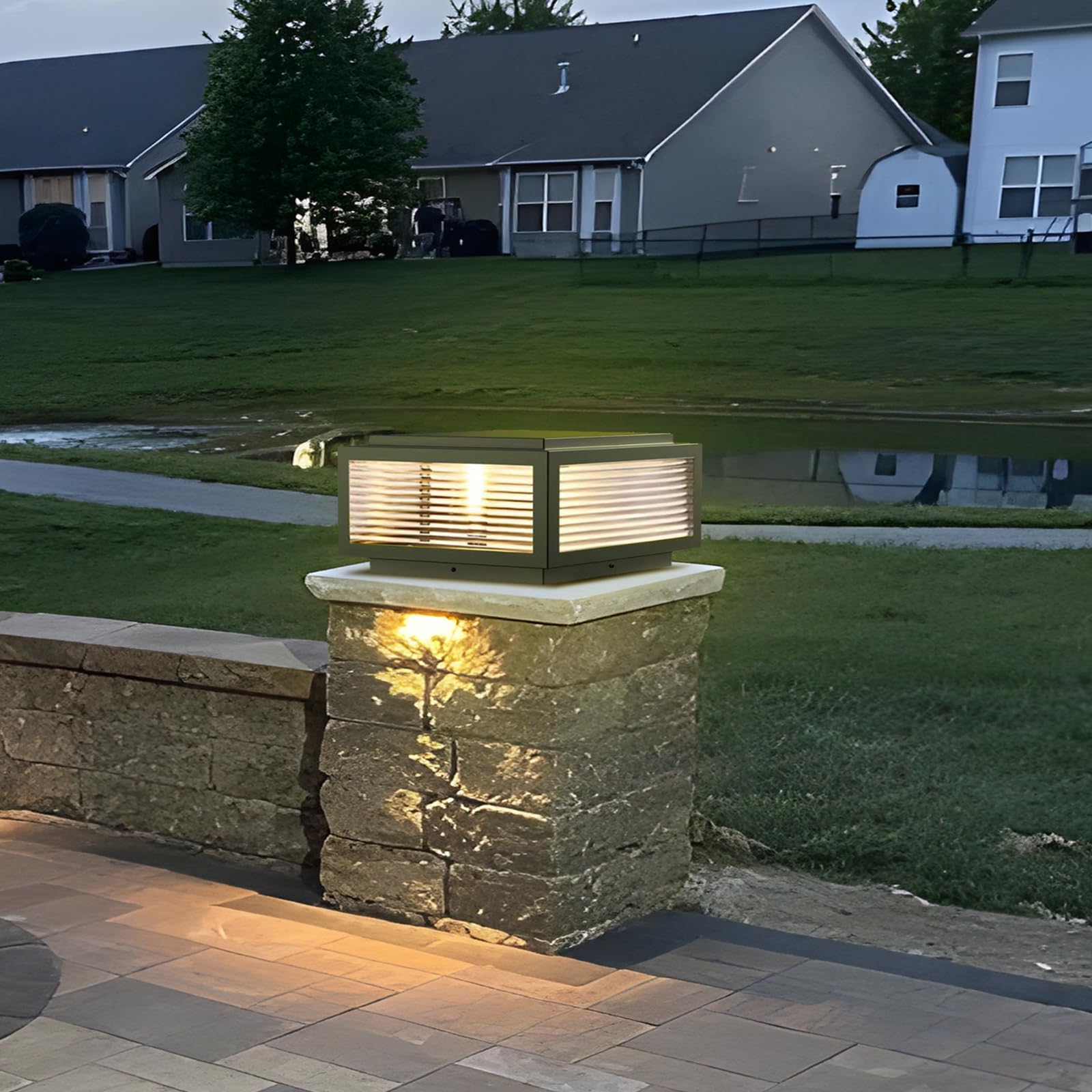 JHOTEC Outdoor Post Light,High Voltage Wired Lantern Column Lamp,Garden ...