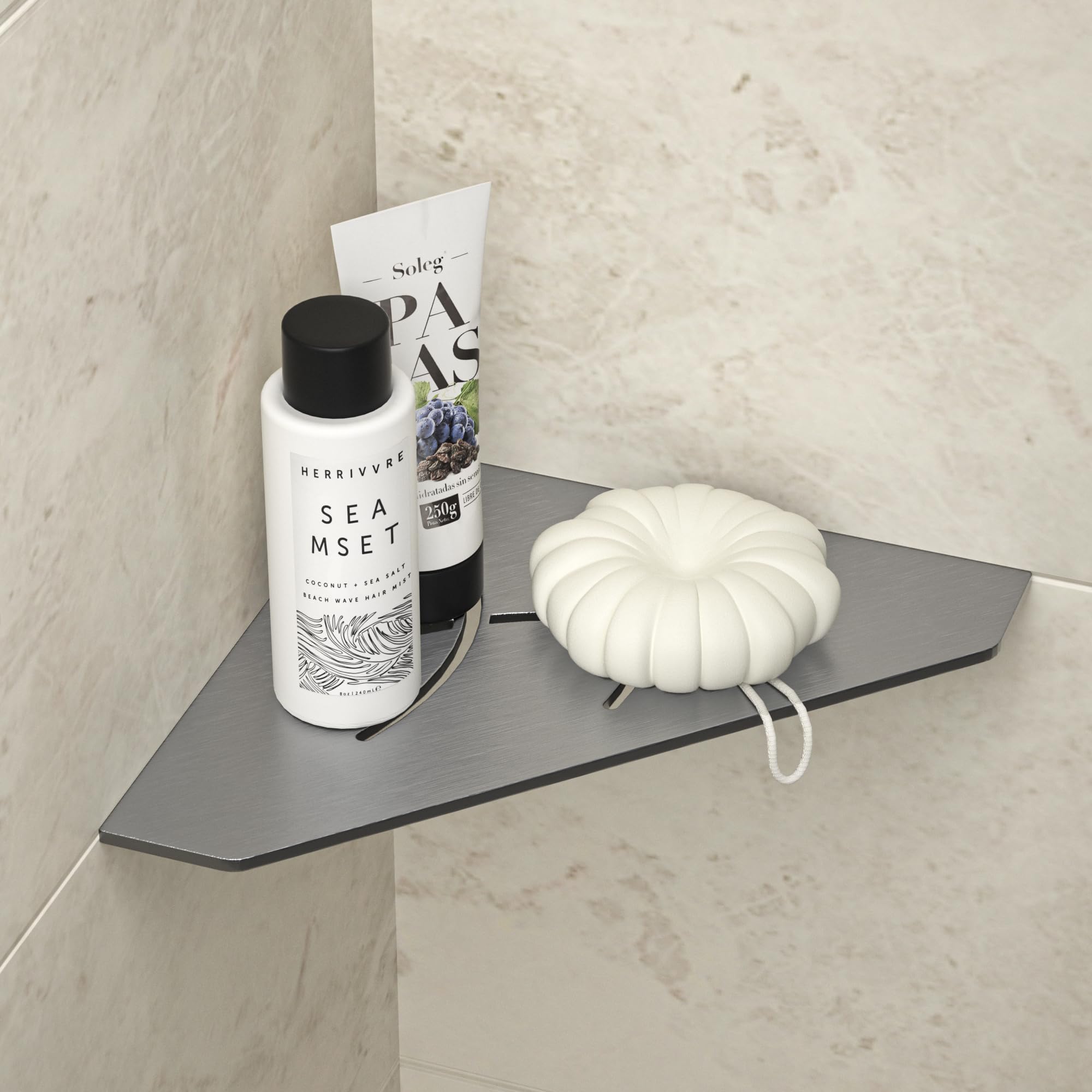 Amazon.com: Bernkot Corner Shower Shelf 10" Gunmetal 304 Stainless ...