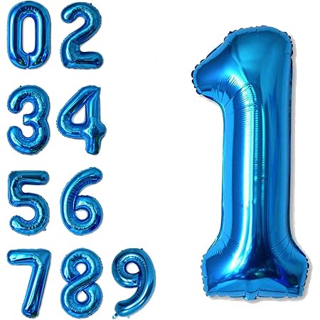Amazon.com: 40 Inch Jumbo Blue Number 1 Balloon Giant Balloons Prom ...