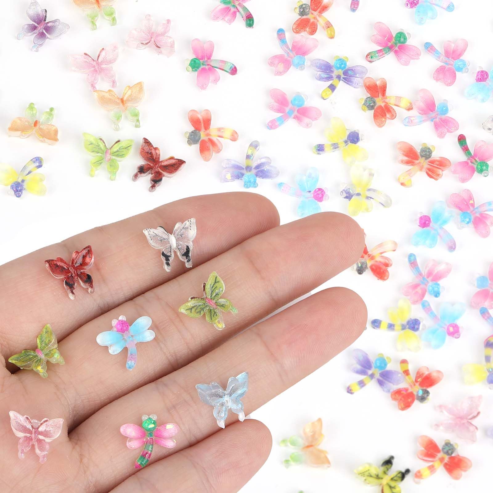 Amazon.com: Giantree 100 Pcs Micro Resin Butterflies and Dragonflies ...
