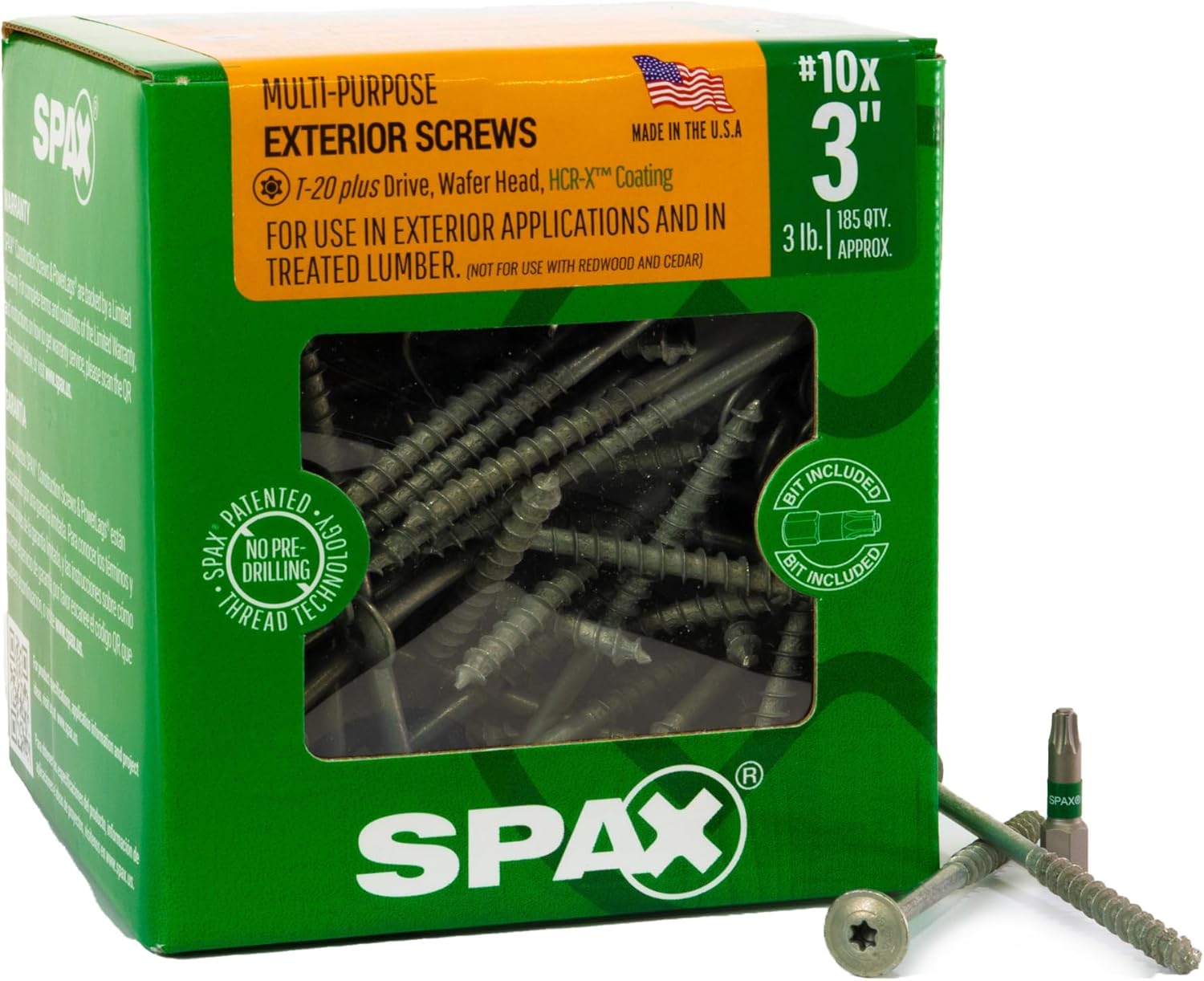 Amazon.com: SPAX #10 x 3 Exterior Wafer Head Wood Screws Construction ...