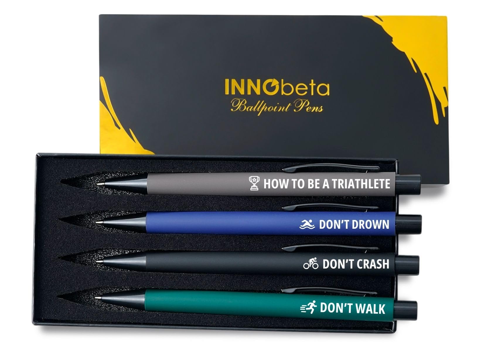 Amazon.com : InnoBeta Triathlon Gifts for Men, Ballpoint Pen Set of 4 ...