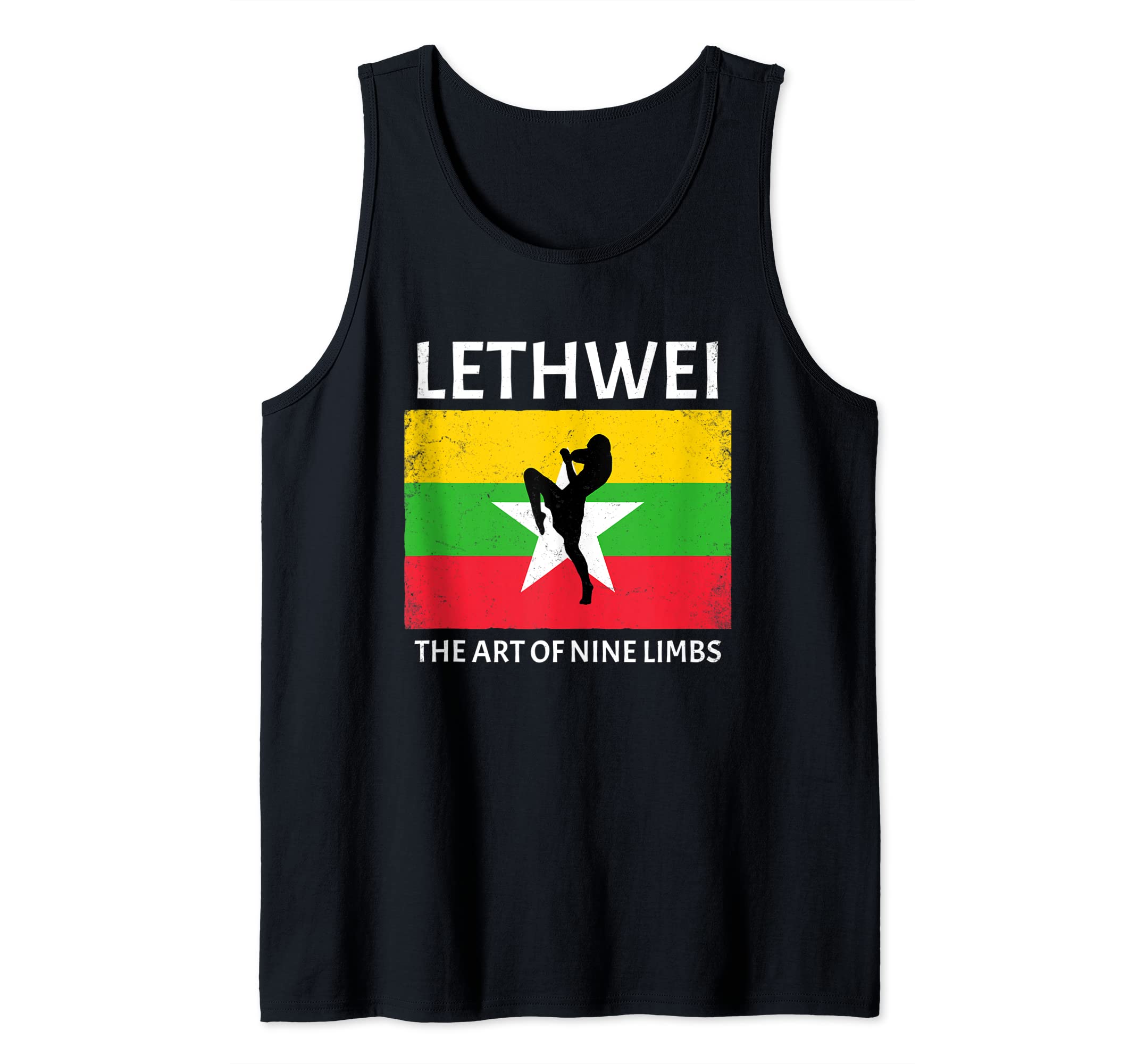 Amazon.com: Lethwei Fighter Myanmar Flag, Lethwei Burmese Boxing Tank ...