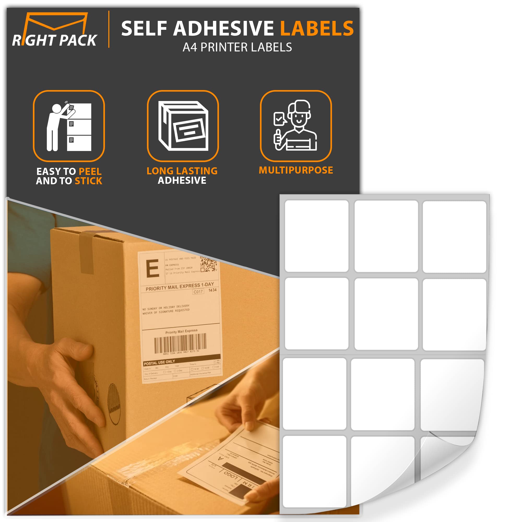 Right Pack A4 Printer Paper Labels | Printable Full Sheet Self Adhesive ...