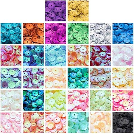 Amazon.com: DIYASY 9800 Pcs 6MM Bulk Loose Sequins, 22 Colors Round ...