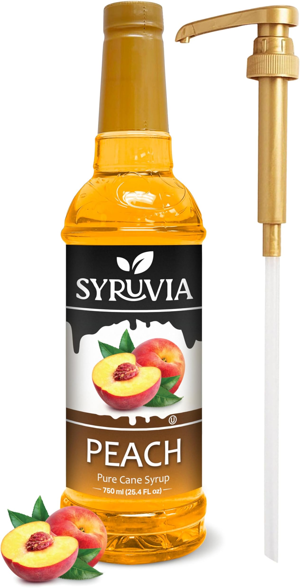 Amazon.com: Syruvia Peach Syrup – Peach Syrup Flavor, 25.4 fl oz ...