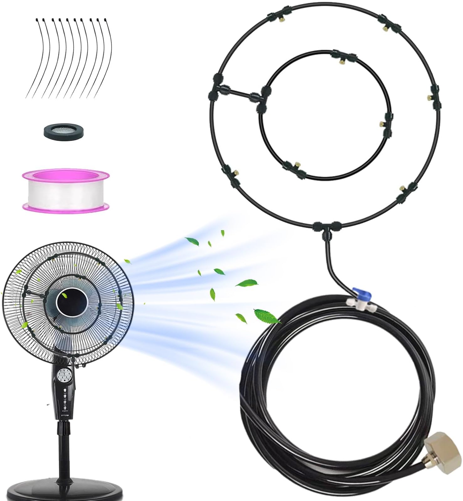 Amazon.com: HIRALIY Outdoor Fan Mister, 19.68FT Misting Line with 5 ...