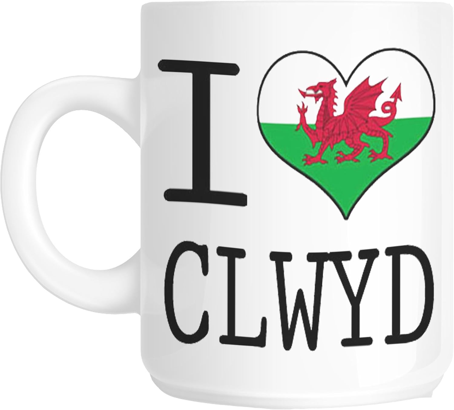 shaniztoons I Love Heart Clwyd Wales Welsh Flag Design Gift Mug: Buy ...