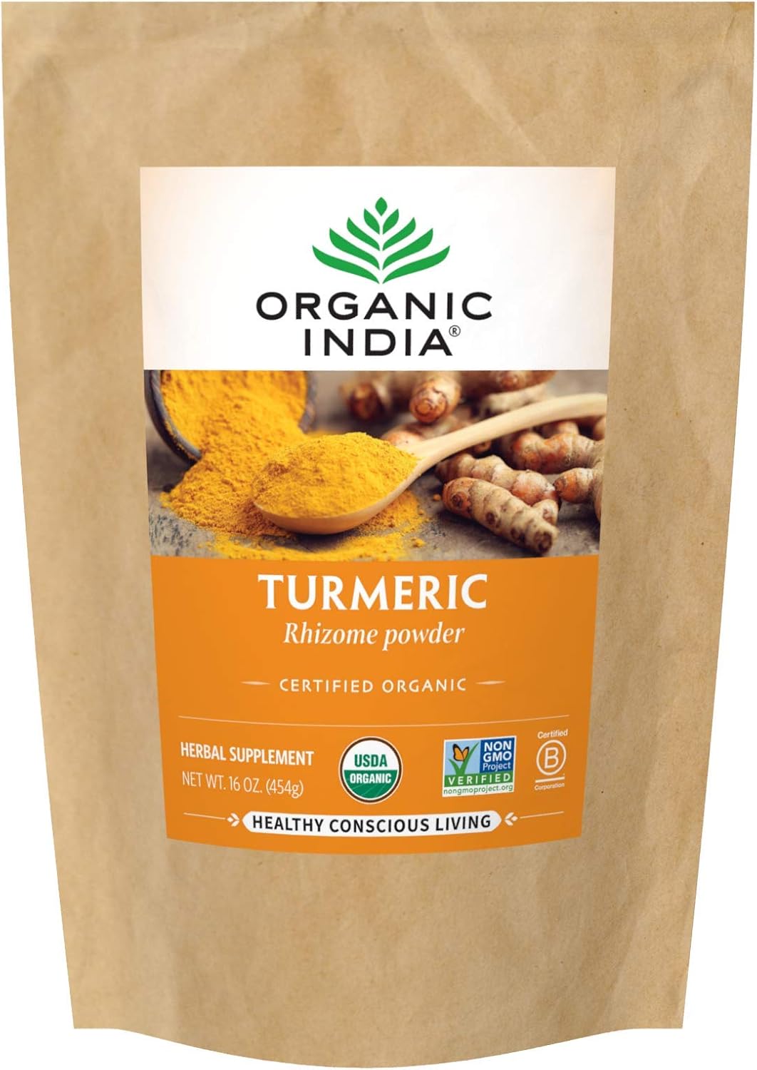 Amazon.com: ORGANIC INDIA Turmeric Whole Root Powder, USDA Certified ...