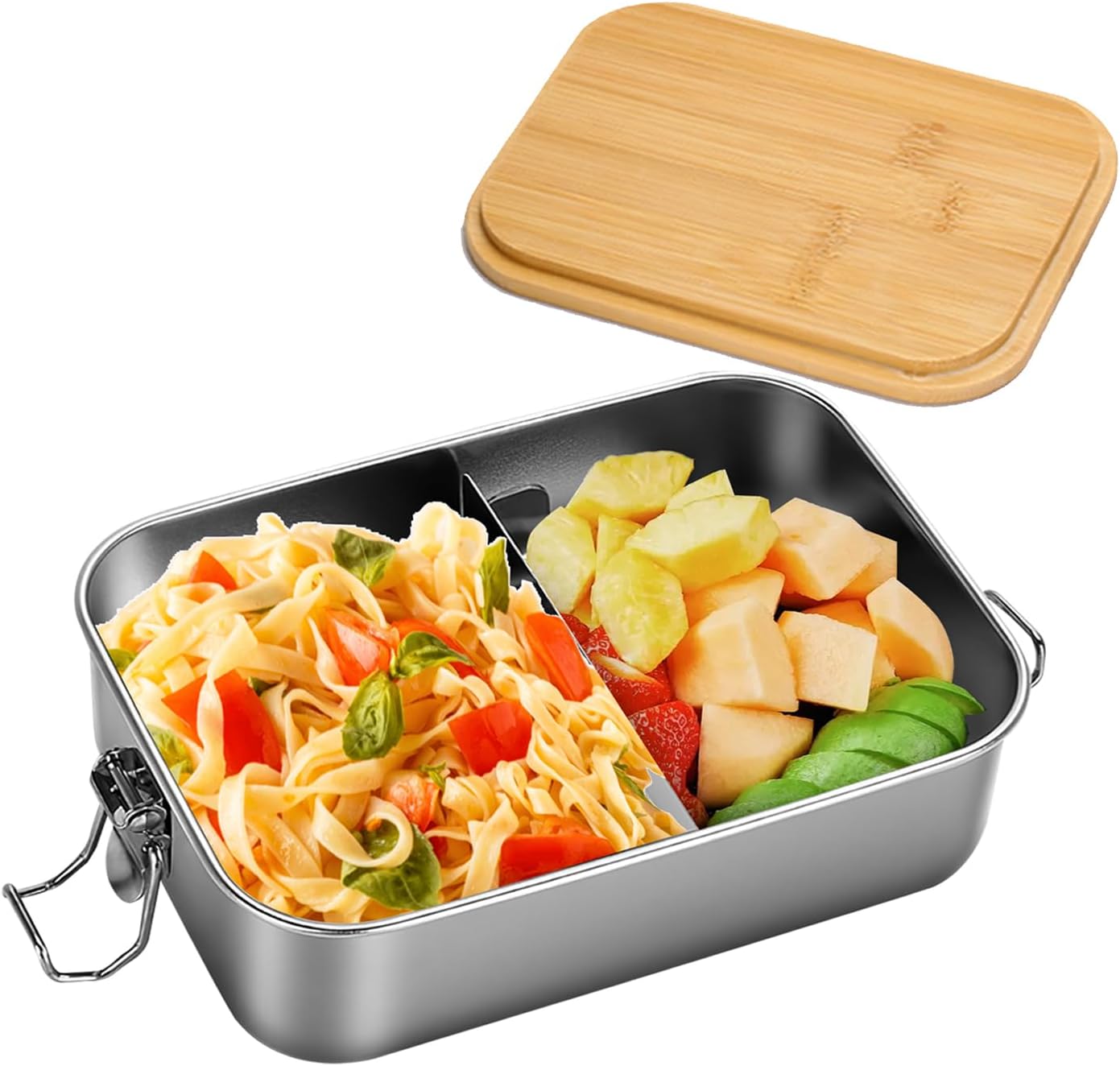 Amazon.com: IAMGlobal Stainless Steel Bento Box with Removable Dividers ...