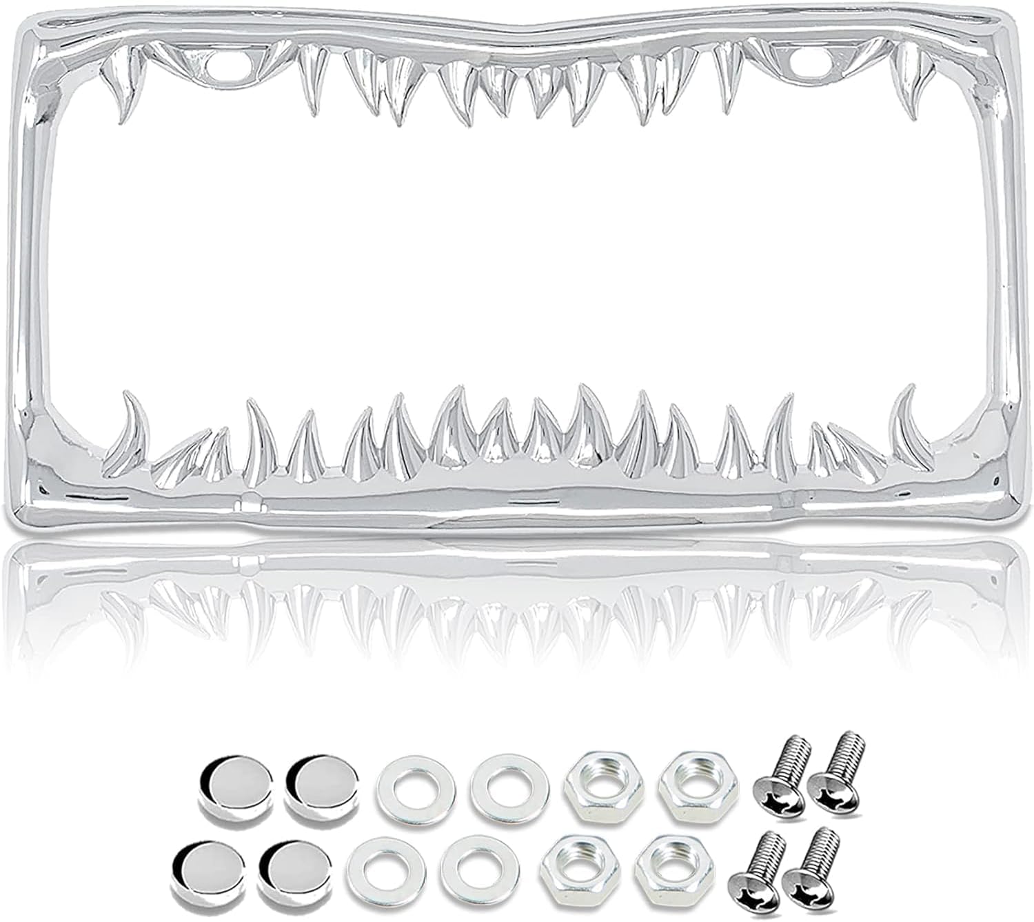Amazon.com: DMSE Universal Metal Shark Tooth Teeth Jaws License Plate ...