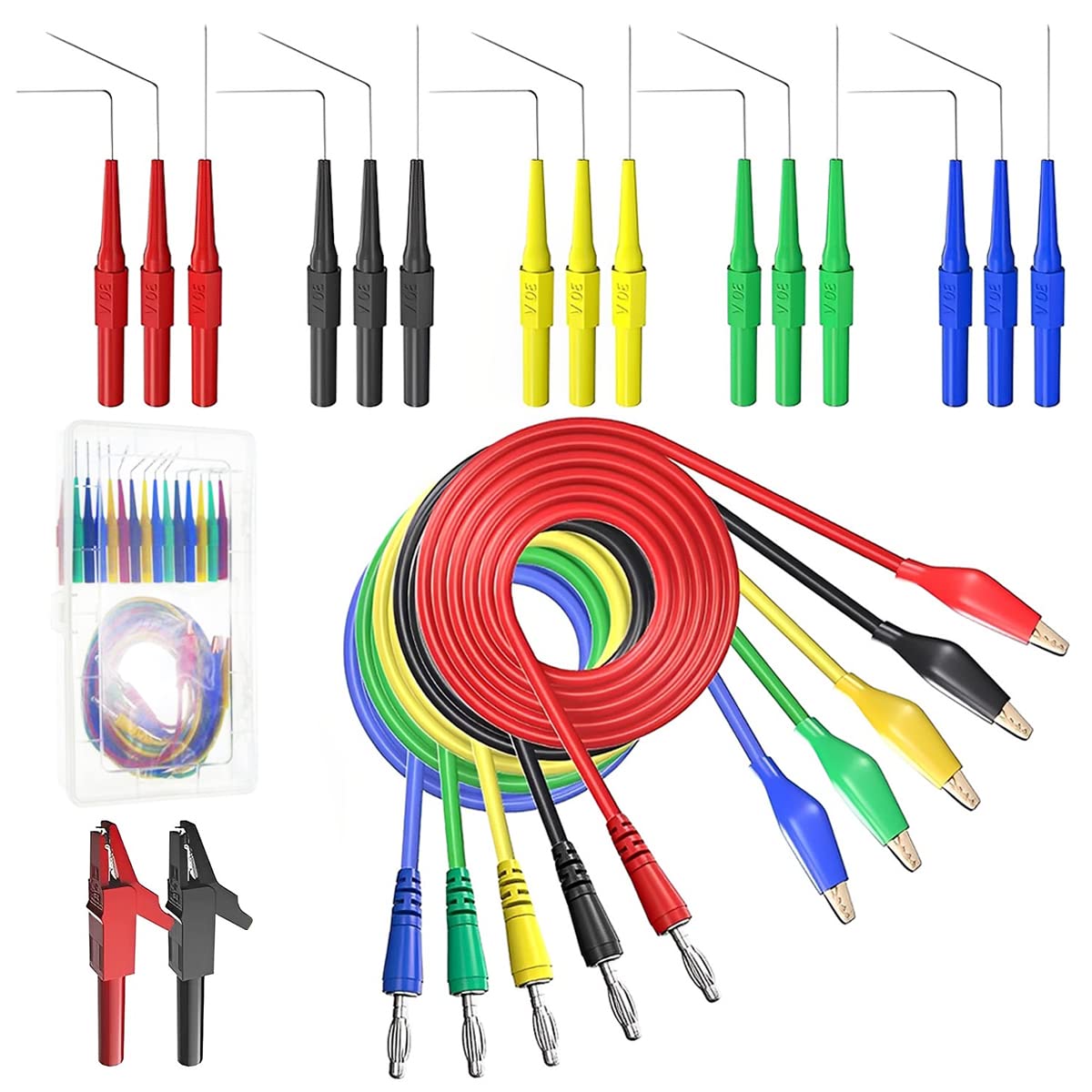 22Pcs Back Probe Kit, 4mm Banana Plug to Copper Alligator Clip Kit ...