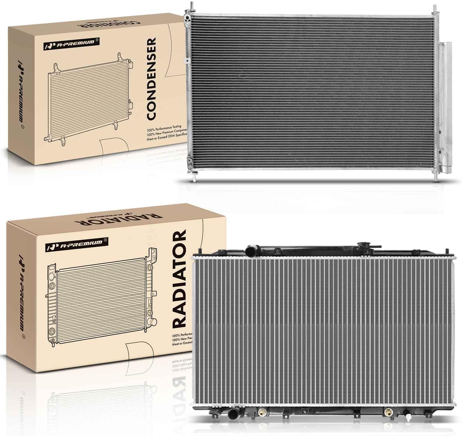 Amazon.com: A-Premium Engine Coolant Radiator & A/C Condenser Cooling ...