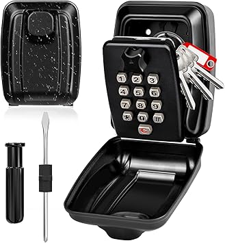 Amazon.com: HUANLANG Key Lock Box for Outside Wall Mount 12-Digit ...