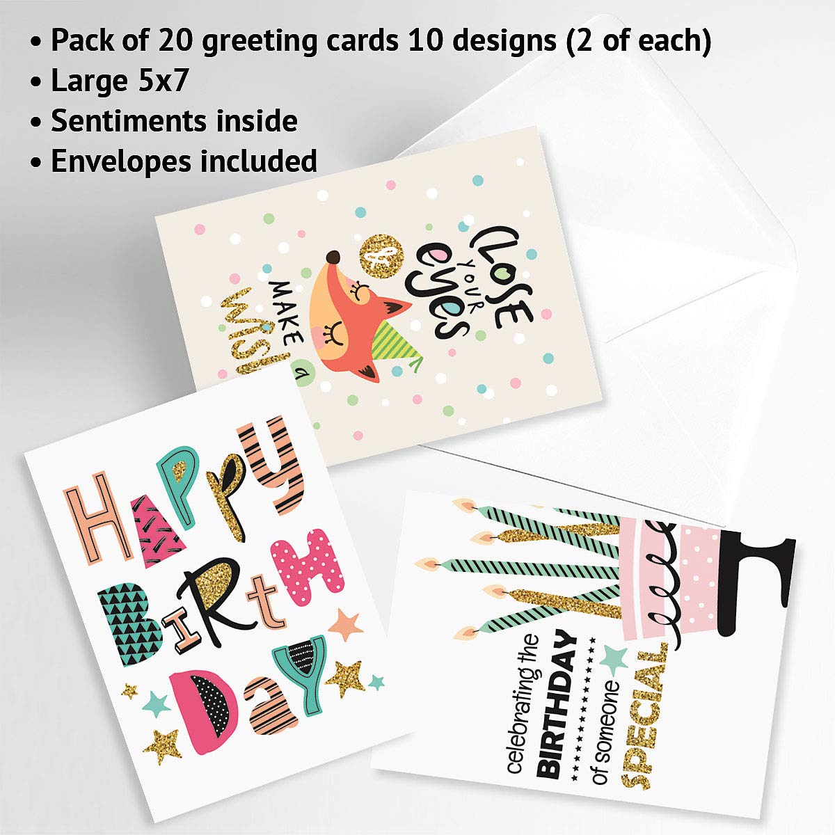 Snapklik.com : Current Simple Wishes Happy Birthday Greeting Card Set ...