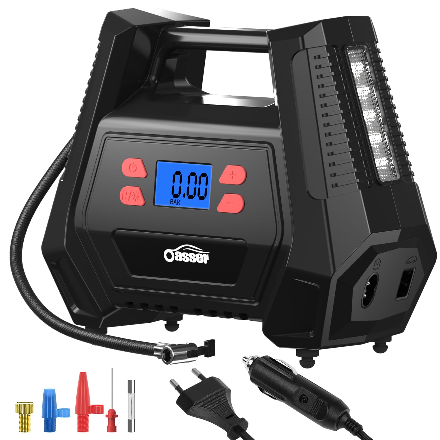 Oasser Compresseur Voiture Compresseur à Air Portatif 12v 220V Gonfleur ...