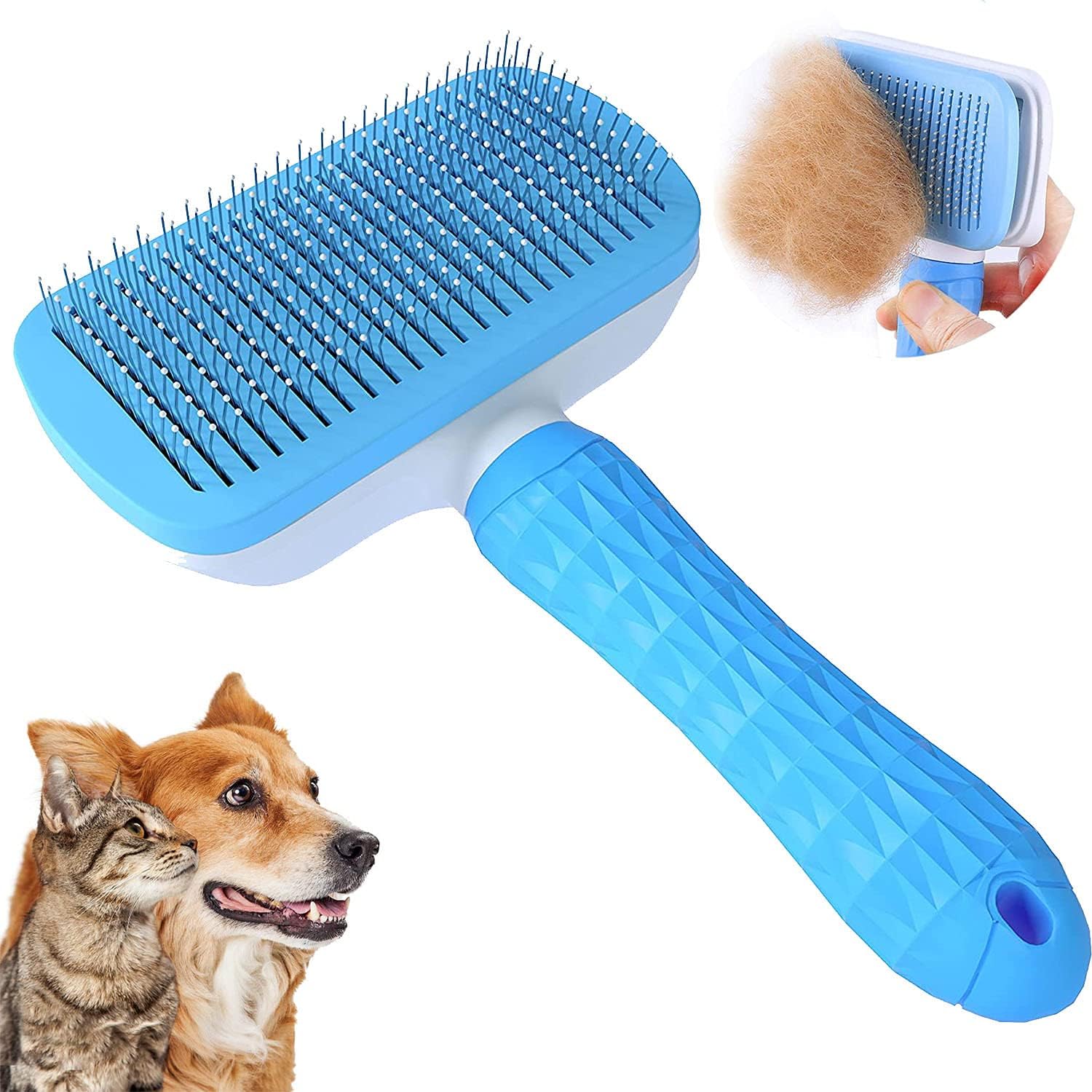 MCSWKEY Cepillo de Perros Gato,Autolimpiante Cepillos de Aseo para ...