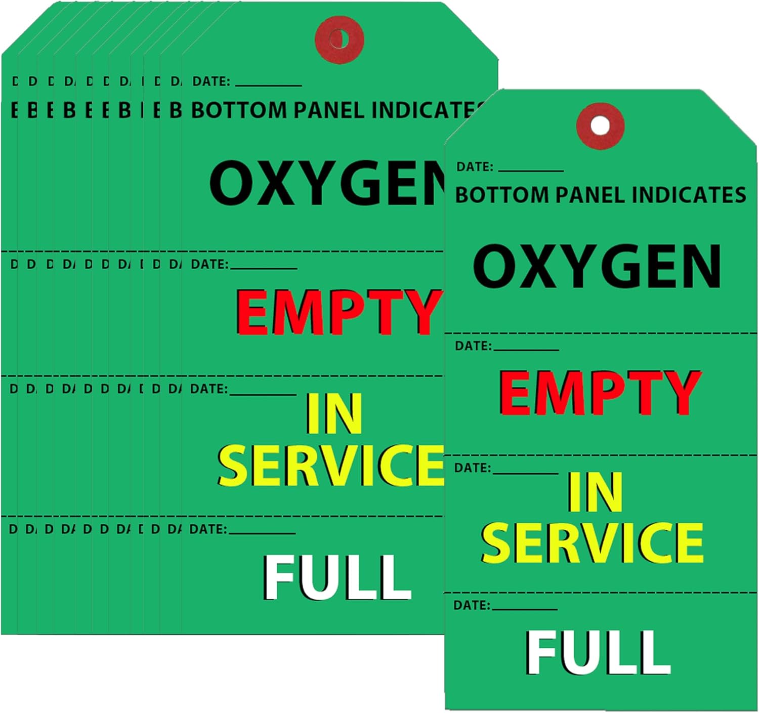 Amazon.com: Cylinder Status Empty in Service Full Perforated Tags 100 ...