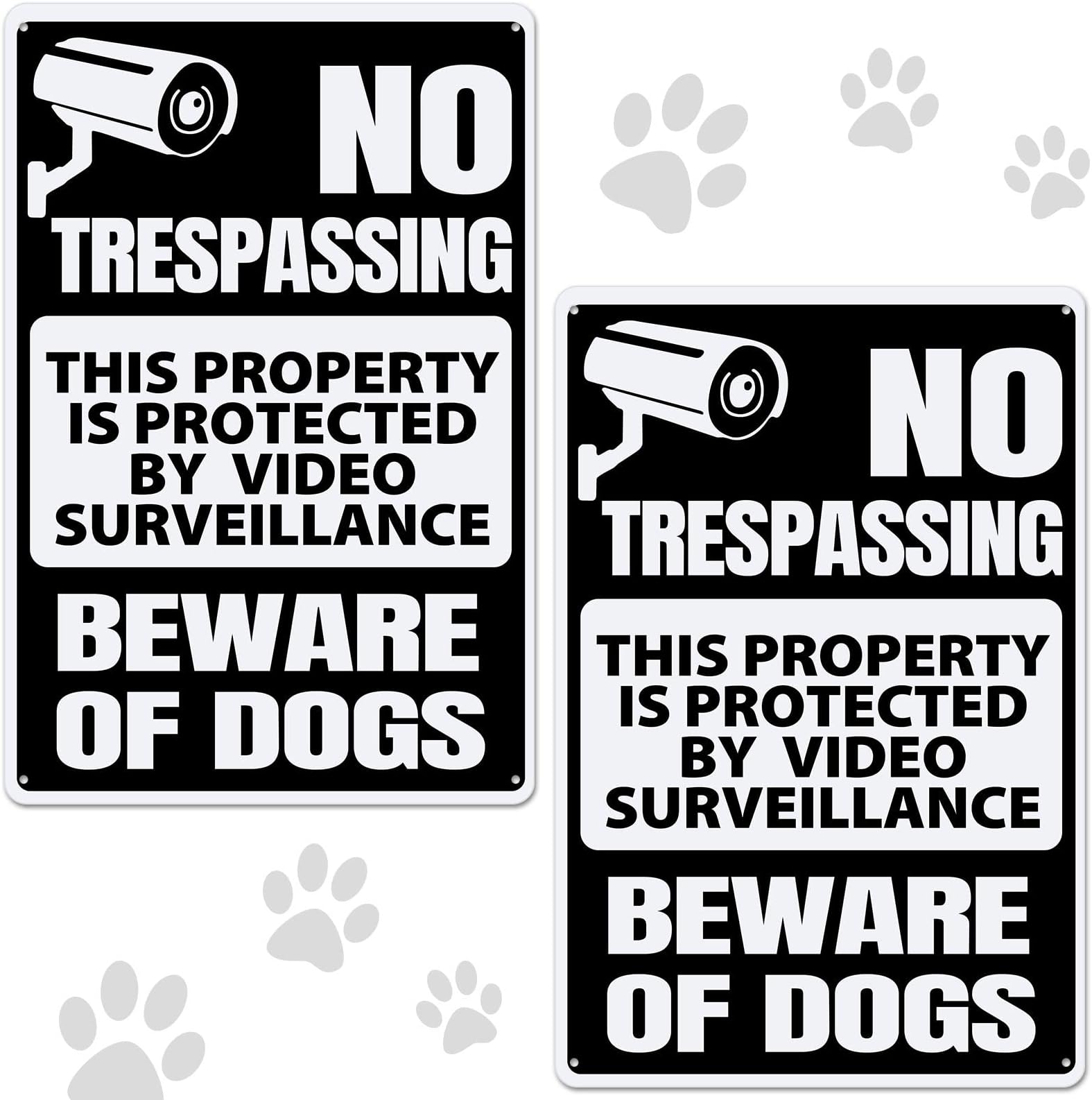 Amazon.com : Tatuo 4 Pcs Warning Beware of Dog Sign Do Not Enter Metal ...