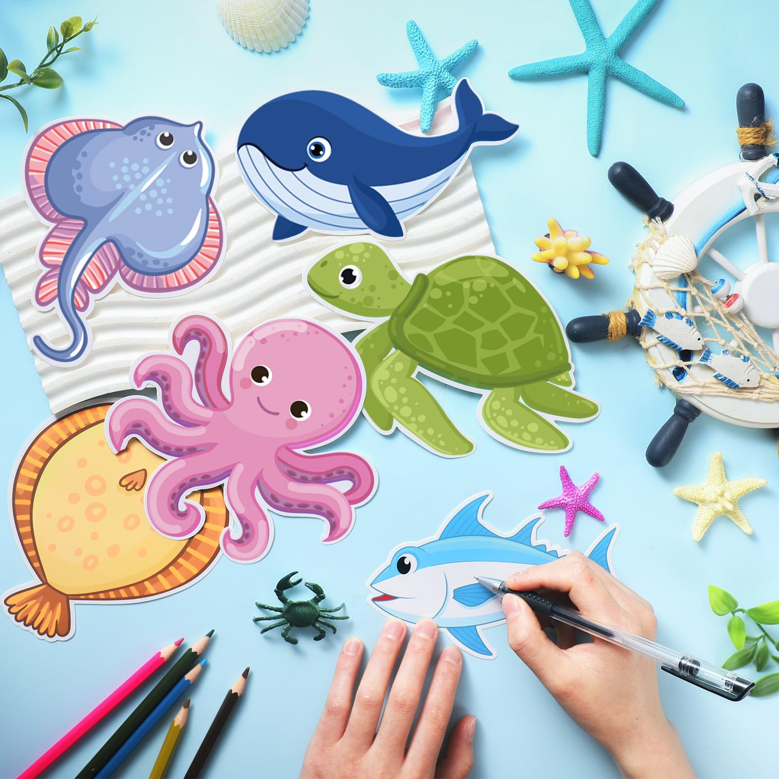 Snapklik.com : Nezyo 200 Pcs Tropical Fish Cutouts Sea Life Cut Outs ...
