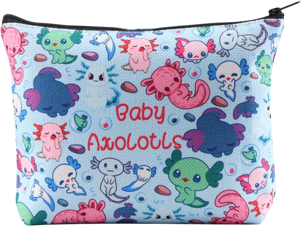 Amazon.com: XYANFA Axolotls Of The World Axolotl Makeup Bag Axolotl ...