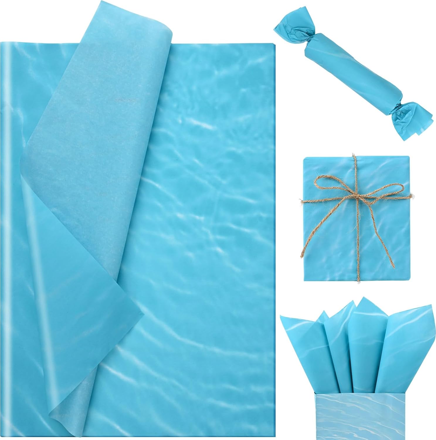 Amazon.com: 100 Sheets 20 * 14 Inches Ocean Blue Tissue Paper for Gift ...
