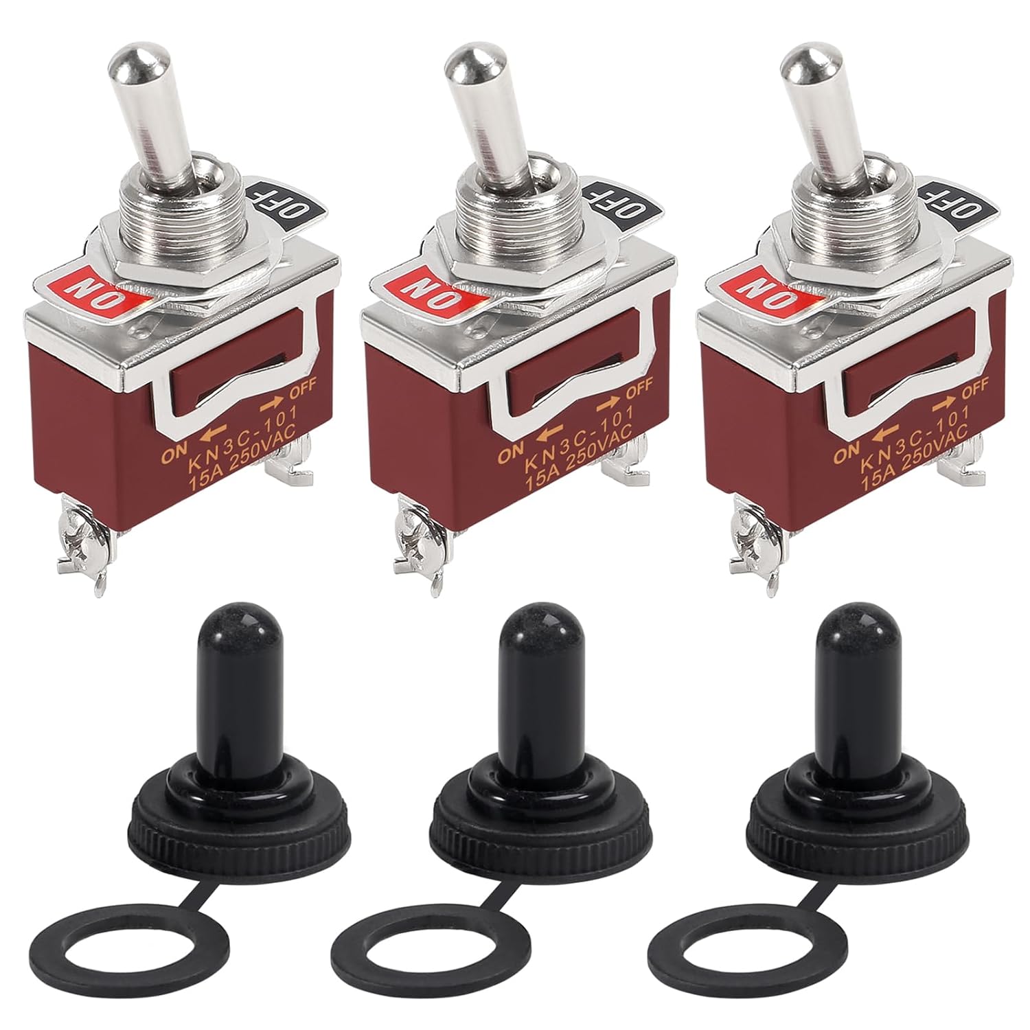 MELIFE 3PCS Toggle Switch 12V, Heavy Duty 2 Pin Momentary Toggle Light ...