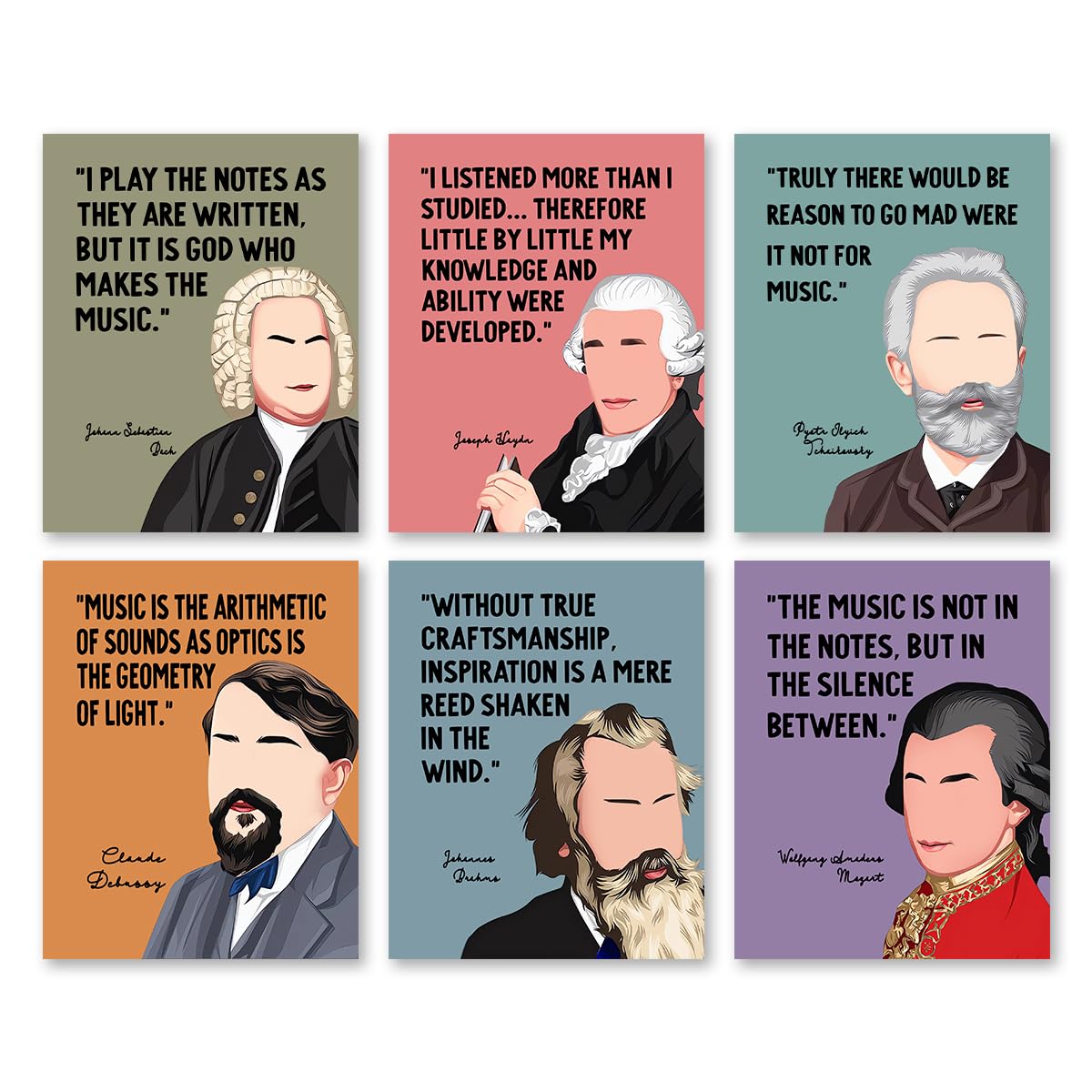 Amazon.com: Vintage Music Composer Wall Art Canvas Prints Classroom ...