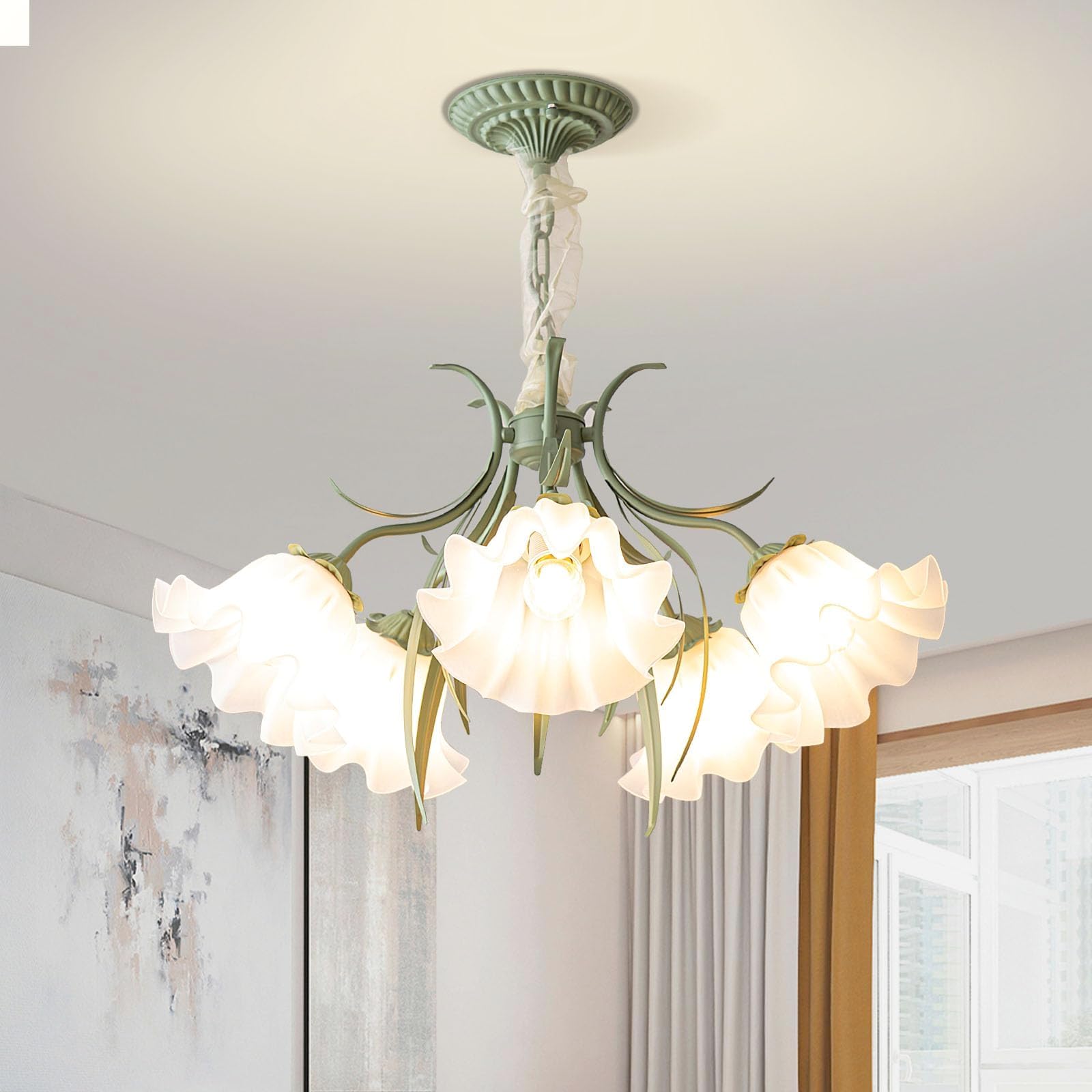 meibeileil Plafoniera Led Soffitto Di Stile Country,Lampadario Con ...