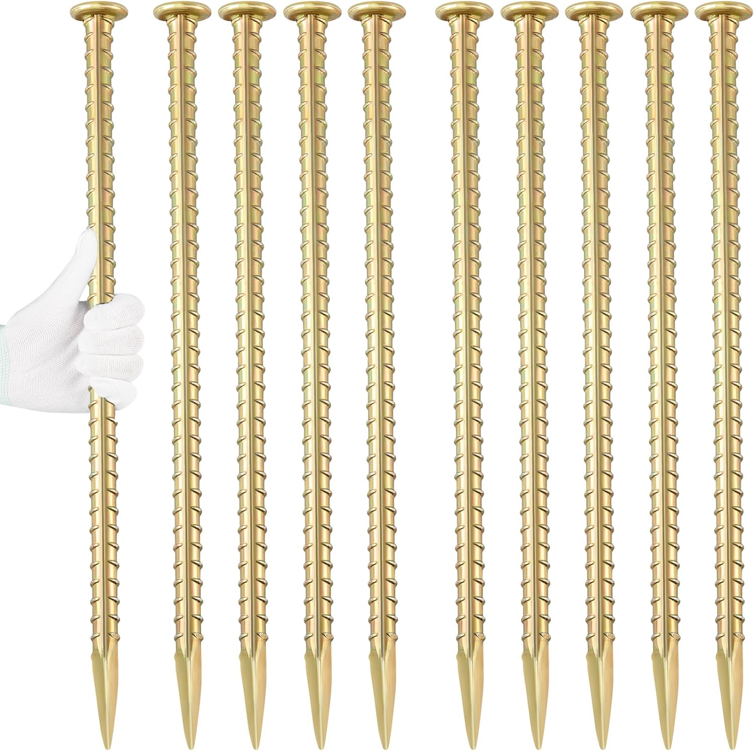 Amazon.com : Besitu 16 Inch Rebar Stakes 1/2 Inch Diameter Galvanized ...