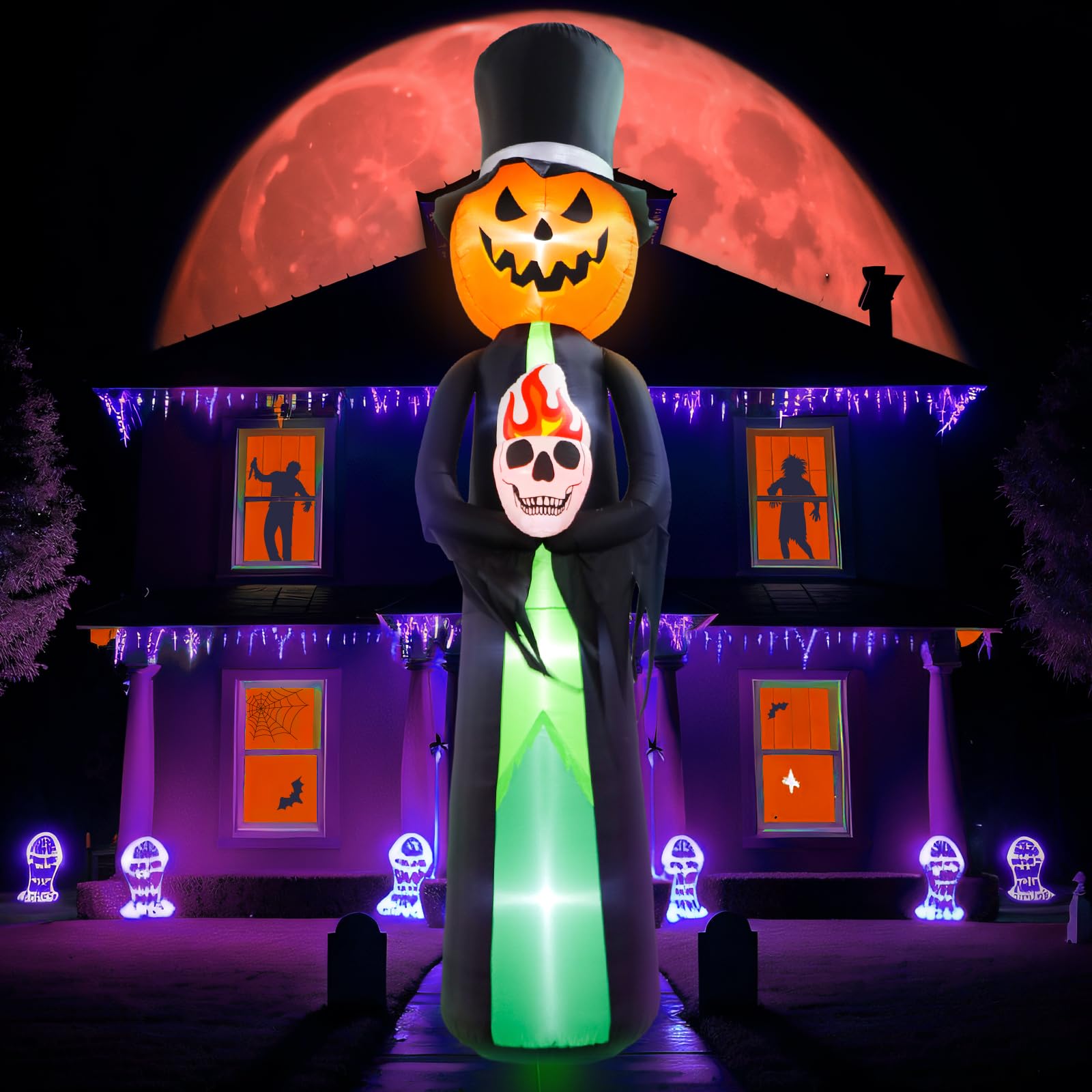 Amazon.com: Fayavoo 12FT Halloween Inflatables Outdoor Decorations ...