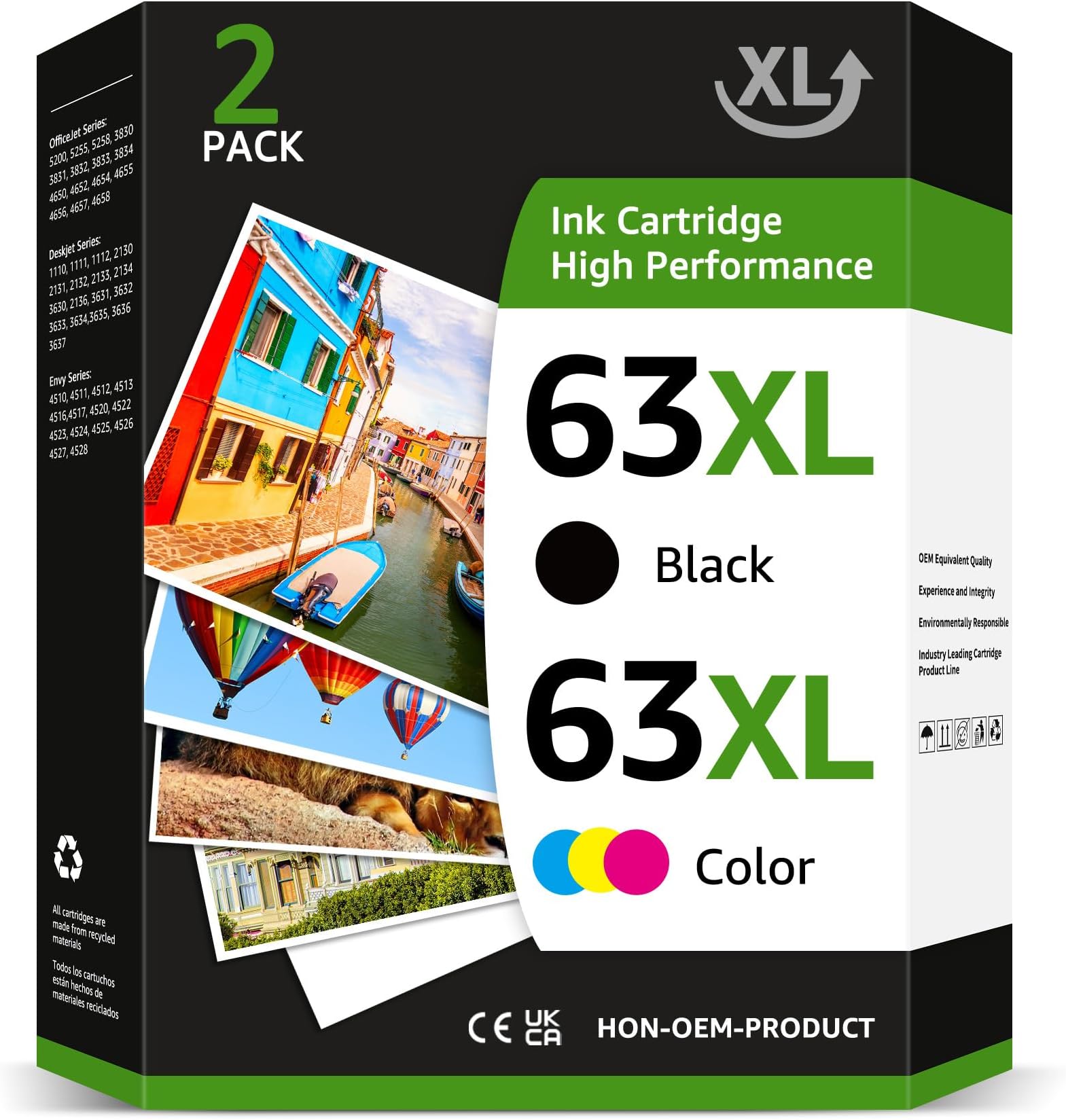 Amazon.com: 7Magic Remanufactured Ink Cartridge Replacement for HP 63 ...